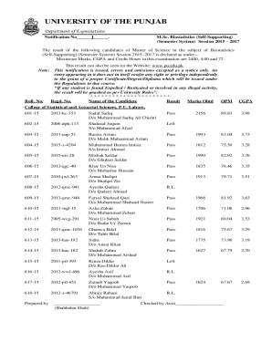 Fillable Online pu edu Merit Lists in College of Statistical Sciences ...