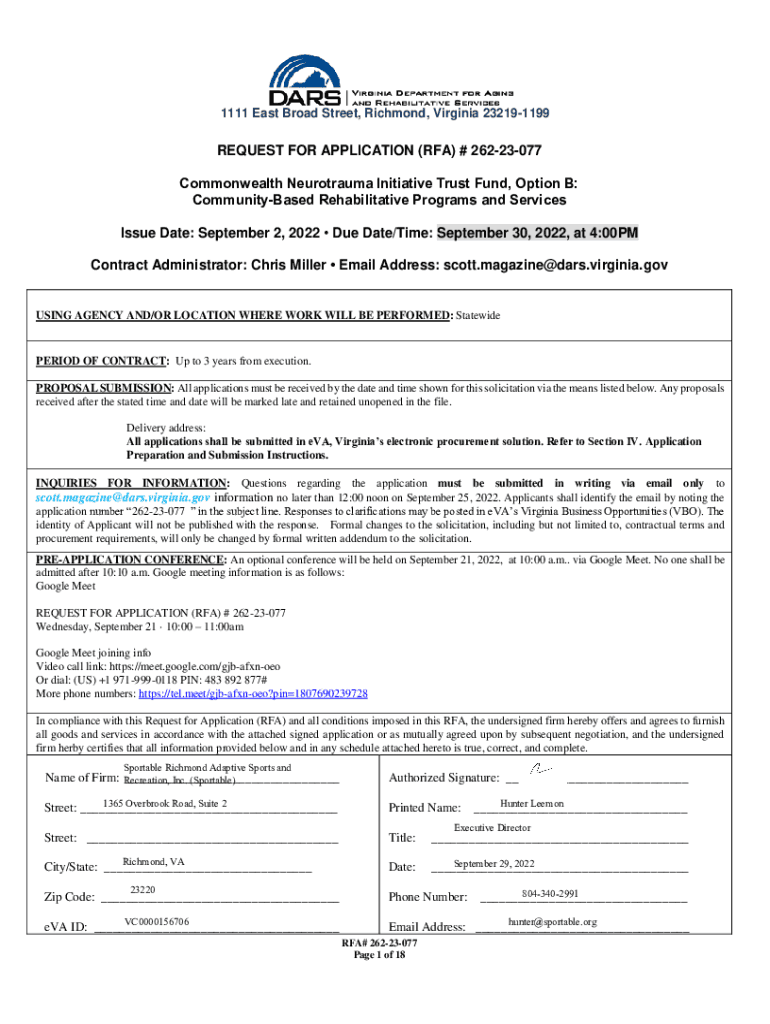 Fillable Online Governor's Office, 1111 E Broad St, Richmond, VA ...