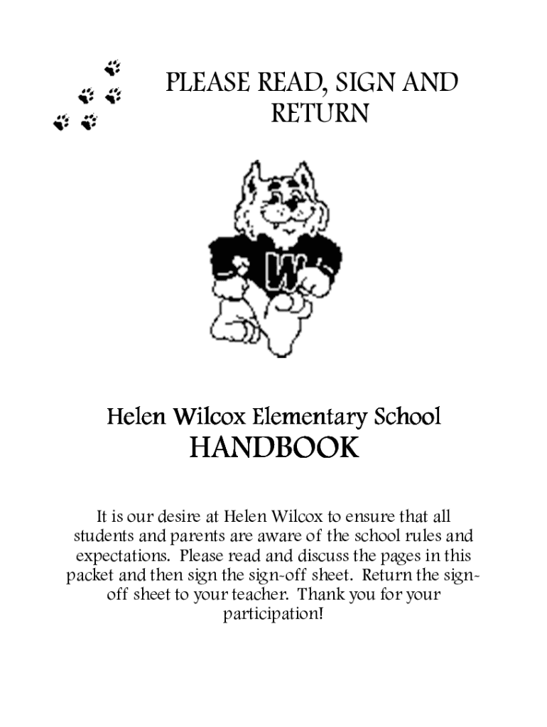 Fillable Online Helen Wilcox Elementary Handbook English Web 2 Fax ...