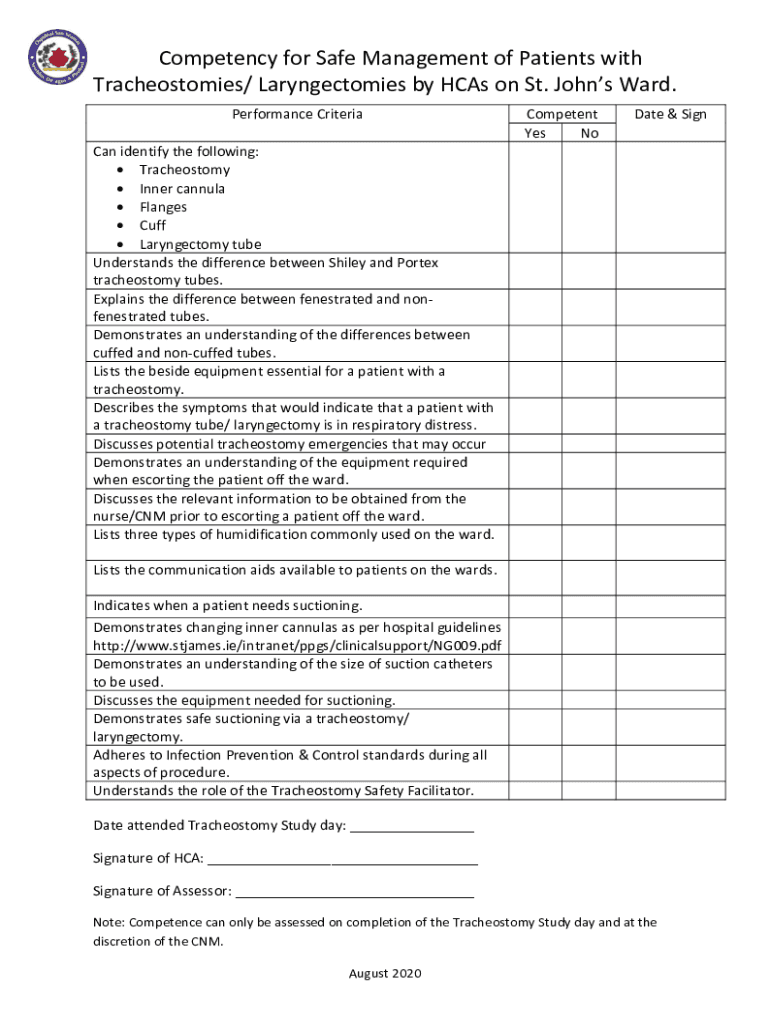 Fillable Online Tracheostomy management for patients in general ward ...