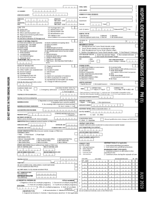 Fillable Online HOSPITAL IDENTIFICATION AND DIAGNOSIS FORM PHI ... Fax ...
