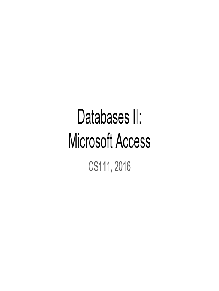 Fillable Online How to Build a Database in Microsoft Access: Step-by ...