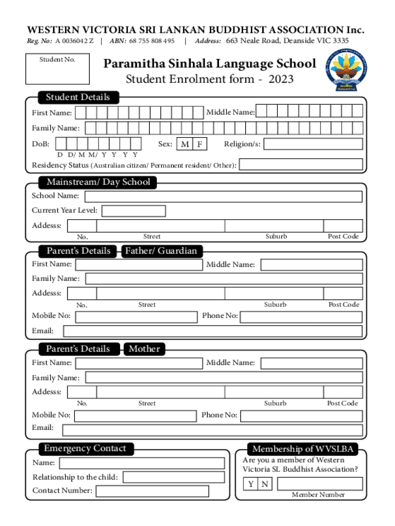 Student School Application Form Sinhala - Fill Online, Printable ...