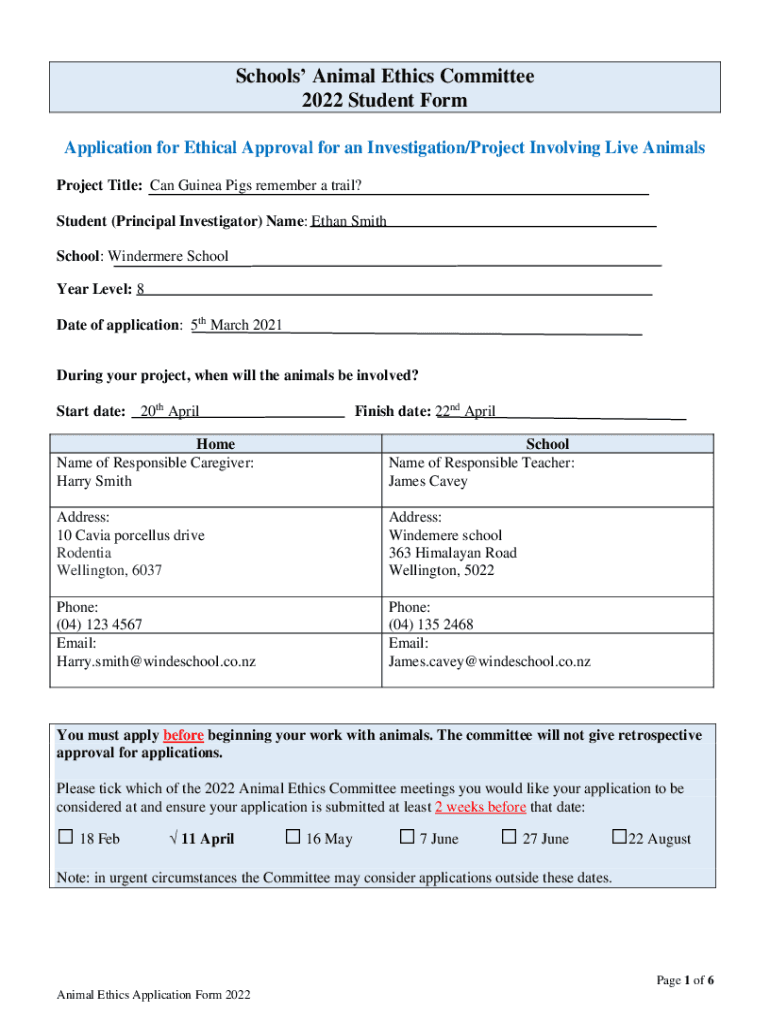 Fillable Online Mock form for student animal ethics class - editable-2 ...