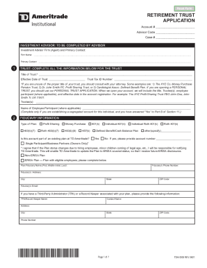 Fillable Online Personal Trust Application-TDI 0421 - Veo One Fax Email ...