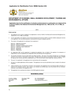Fillable Online Application for Rectification Form: NEMA Section 24G Fax Email Print - pdfFiller