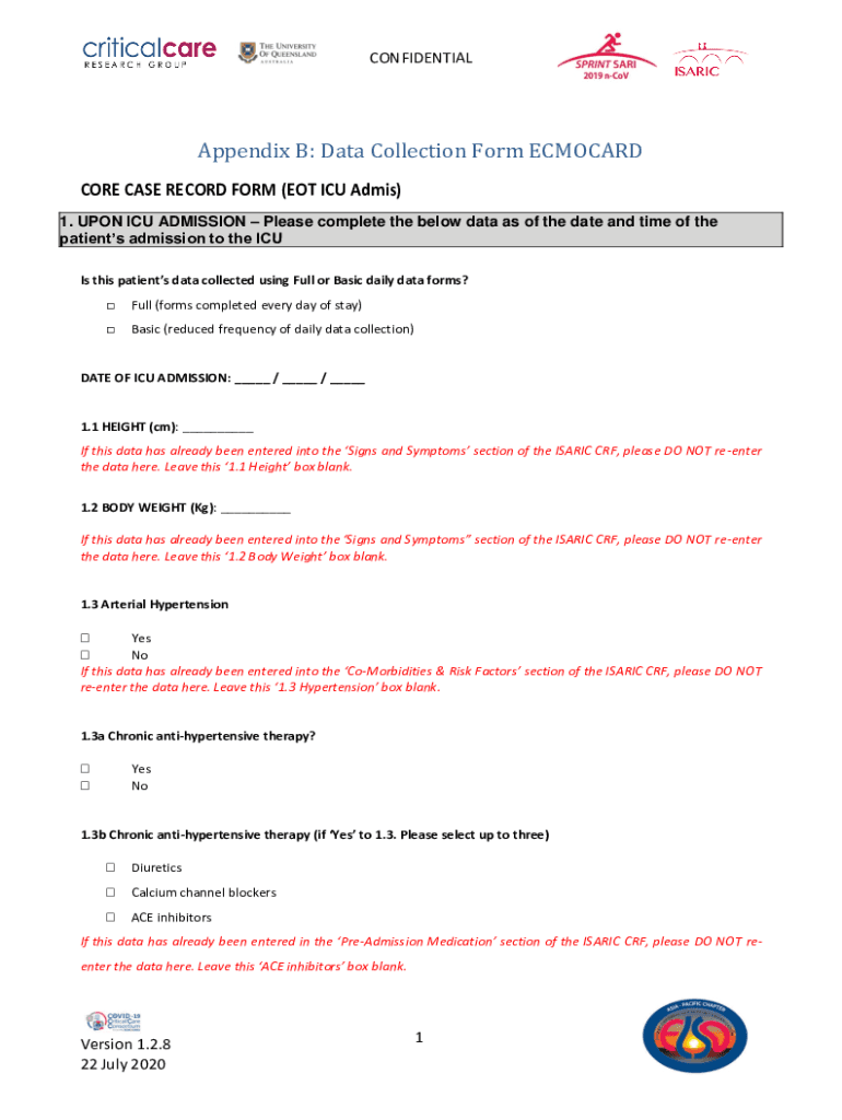 Fillable Online Appendix B: Data Collection Form ECMOCARD Fax Email Print - pdfFiller