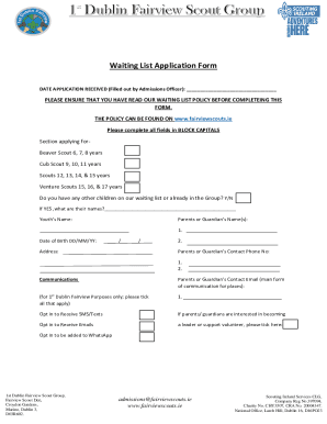 Fillable Online Waiting List Response Form Fax Email Print - pdfFiller