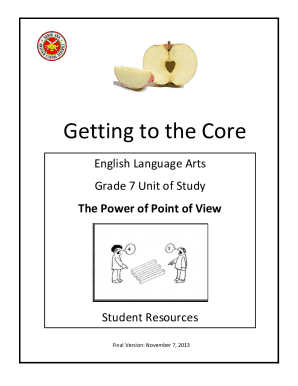 Fillable Online Getting to the Core. English Language Arts Grade 7 Unit ...