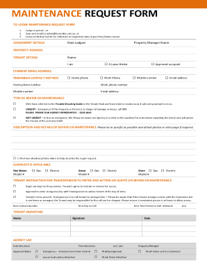 Fillable Online Maintenance Order Request Form - Fill Online, Printable ...