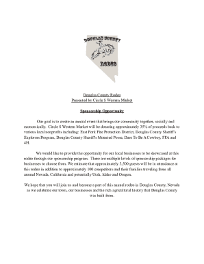 Fillable Online Douglas County Rodeo Sponsorship Form Fax Email Print ...
