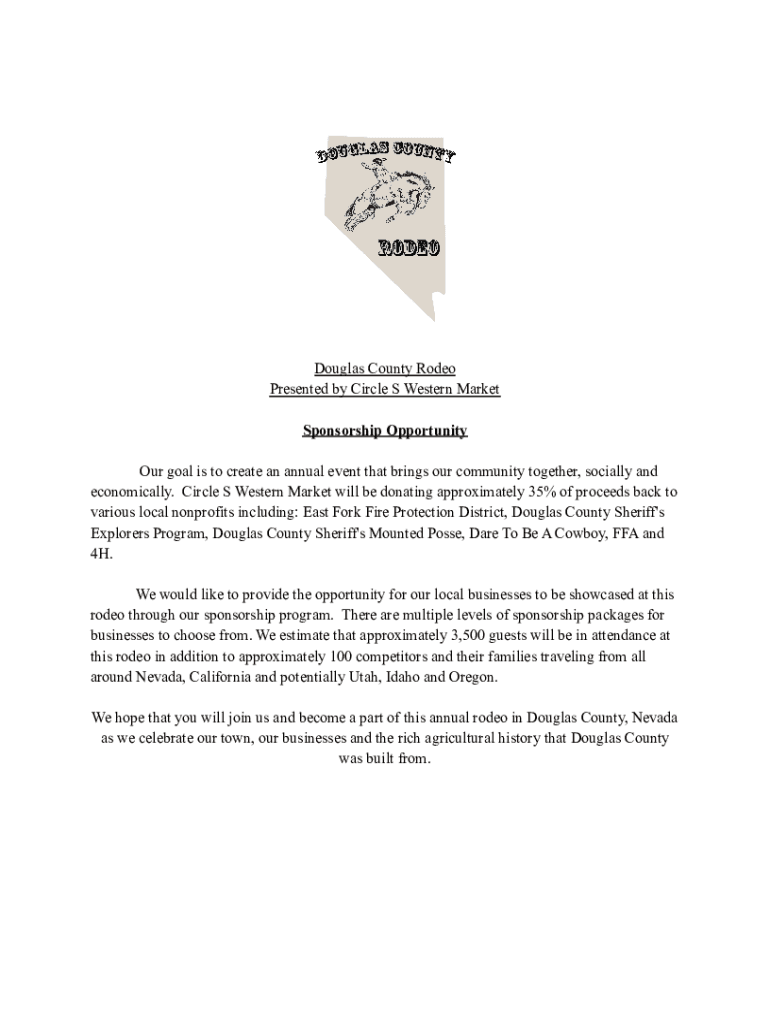 Fillable Online Douglas County Rodeo Sponsorship Form Fax Email Print ...