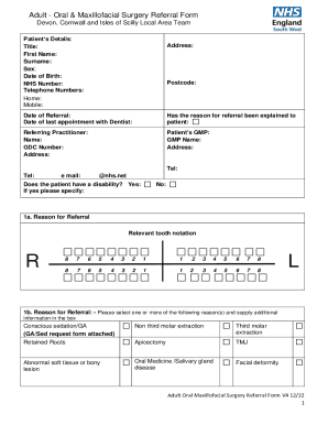 Fillable Online Adult Oral Maxillofacial Surgery Referral Form V4 12/22 ...