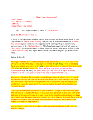 Offer letter template - Purdue HHS Doc Template | pdfFiller