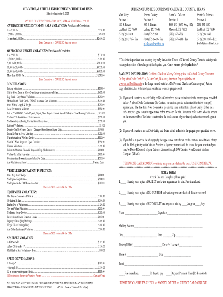 Fillable Online ANY OUT OF SERVICE VIOLATION (OOS) ADD AN ADDITIONAL ...