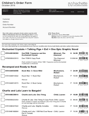 Fillable Online 10. HCB October 2016 - ORDER FORM. ... Fax Email Print ...