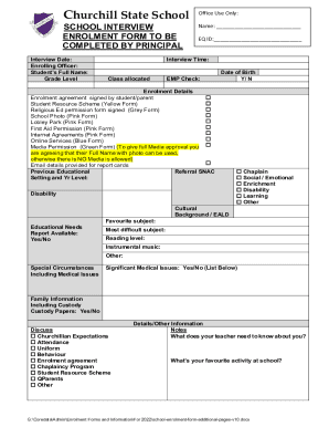 Fillable Online School Enrolment Form Additional Pages V10 Fax Email ...