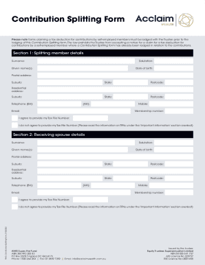 Fillable Online Contribution splitting fact sheet Fax Email Print ...