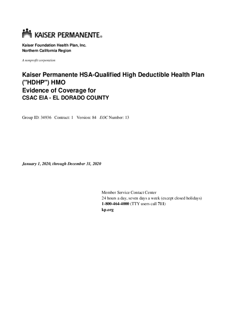 Fillable Online Kaiser Permanente Traditional Plan - Evidence of ... Fax Email Print - pdfFiller