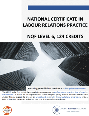 Fillable Online NATIONAL CERTIFICATE IN LABOUR RELATIONS ... Fax Email ...