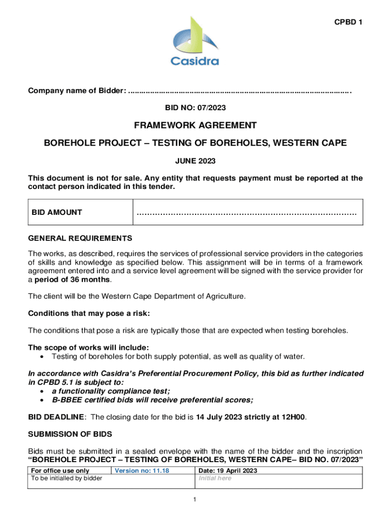 Fillable Online TESTING OF BOREHOLES, WESTERN CAPE Fax Email Print ...