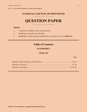 Fillable Online The Roles and Function of Parliamentary Questions Fax ...