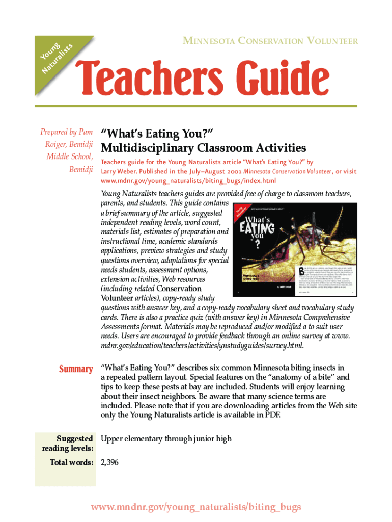 Fillable Online files dnr state mn What's Eating You? Multidisciplinary ...