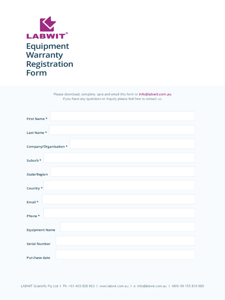 Fillable Online Warranty Form Template - Fill Out and Sign Printable ...