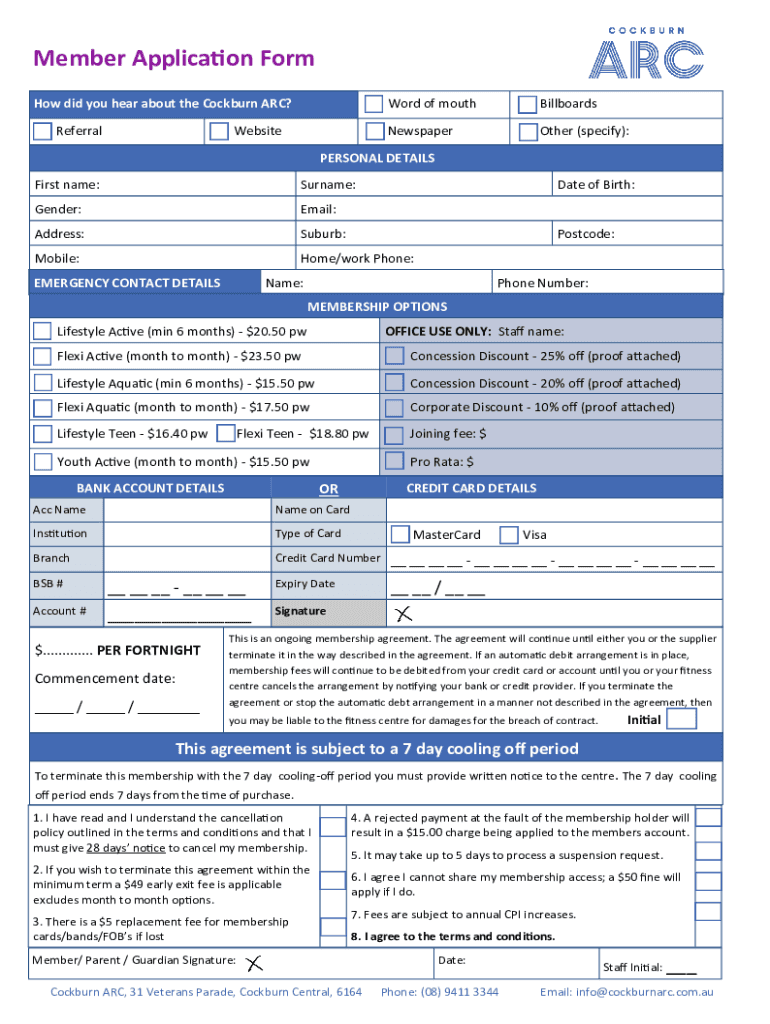 Fillable Online FIFO Member Application Form FIFO Membership Fax Email ...