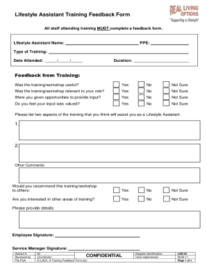 Fillable Online How To Create An Effective Training Feedback Form Fax ...