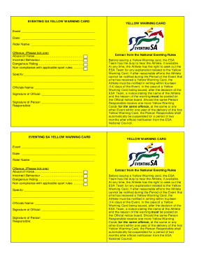 Fillable Online web eventingsa co ESA Yellow Warning Card Sample.docx ...