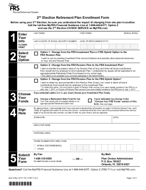 Fillable Online 2 Election Retirement Plan Enrollment Form *088007* Fax ...