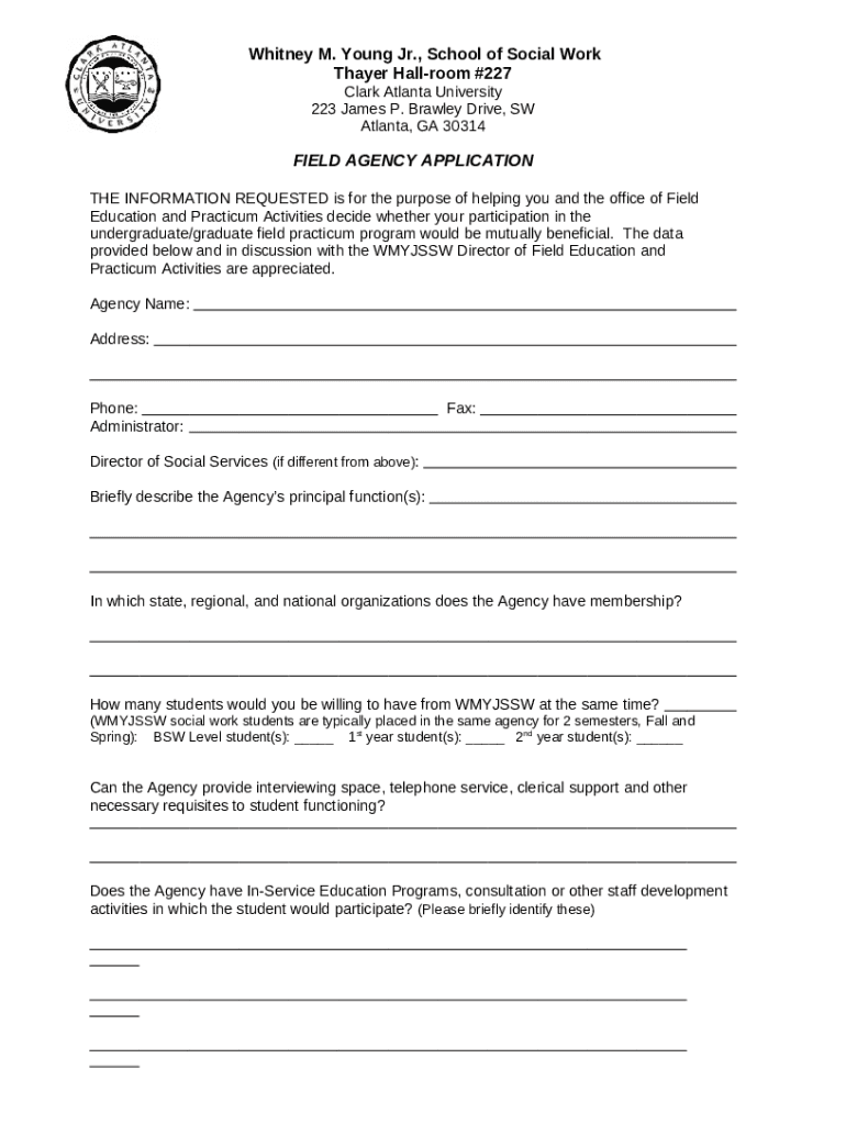 Field Practicum - CAS - Department of Social Work Doc Template | pdfFiller