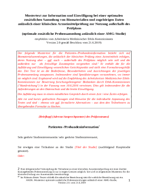 Mustertext zur Ination und Einwilligung bei einer ... Doc Template ...