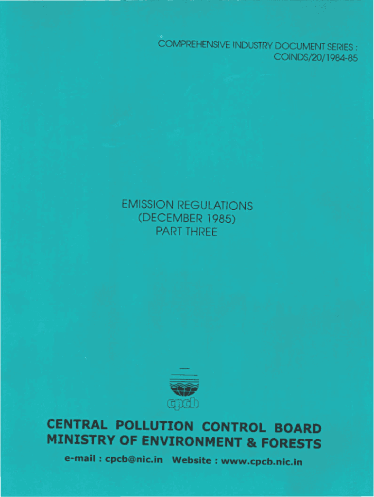 Fillable Online Cpcbenvis Nic SETTING Industry specIfIc EMISSION fillable-online-cpcbenvis-nic-setting-industry-specific-emission