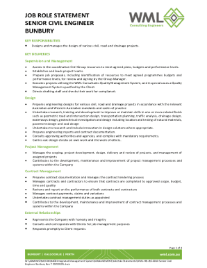 Fillable Online Civil Engineer Job Description +2023 TEMPLATE Fax Email ...