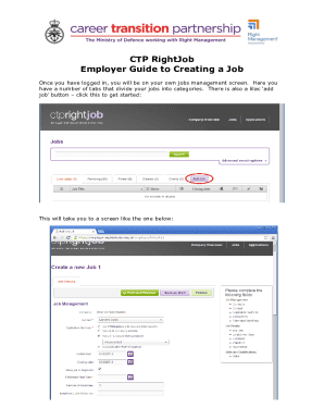 Fillable Online CTP RightJob Employer Guide to Creating a Job Fax Email ...