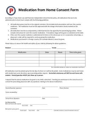 Fillable Online Medication from Home Consent Form Fax Email Print ...