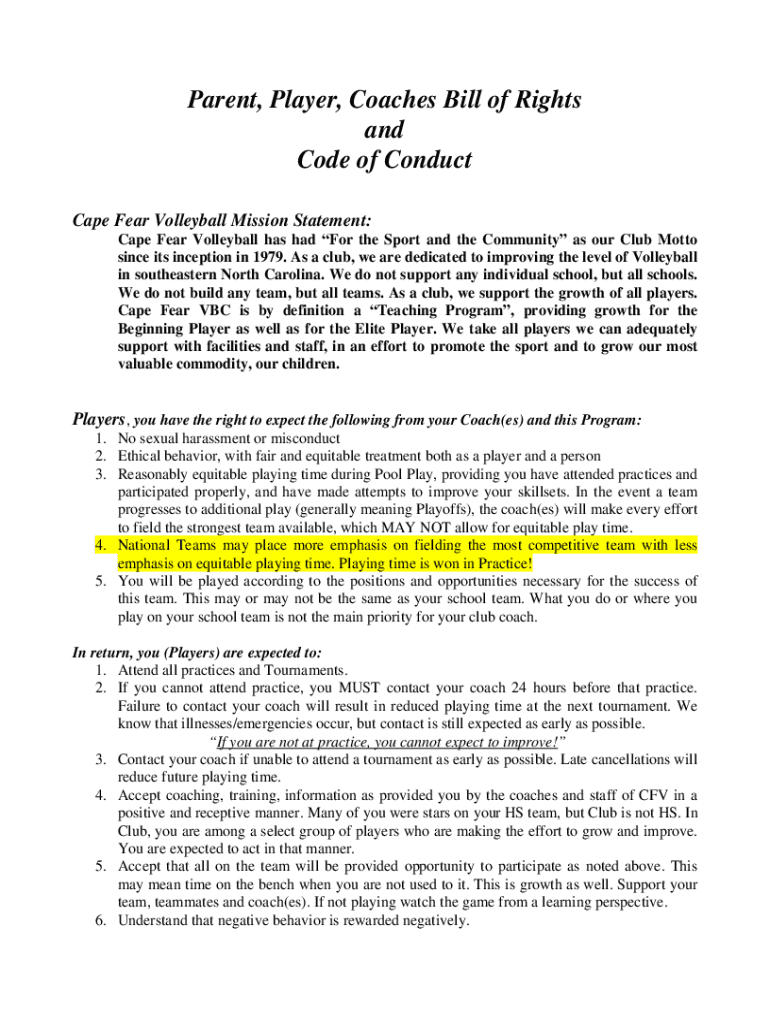Fillable Online Coaches Code of Ethics and Conduct USA Volleyball has ...