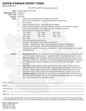Fillable Online SUPER FARMER ENTRY FORM Fax Email Print - pdfFiller