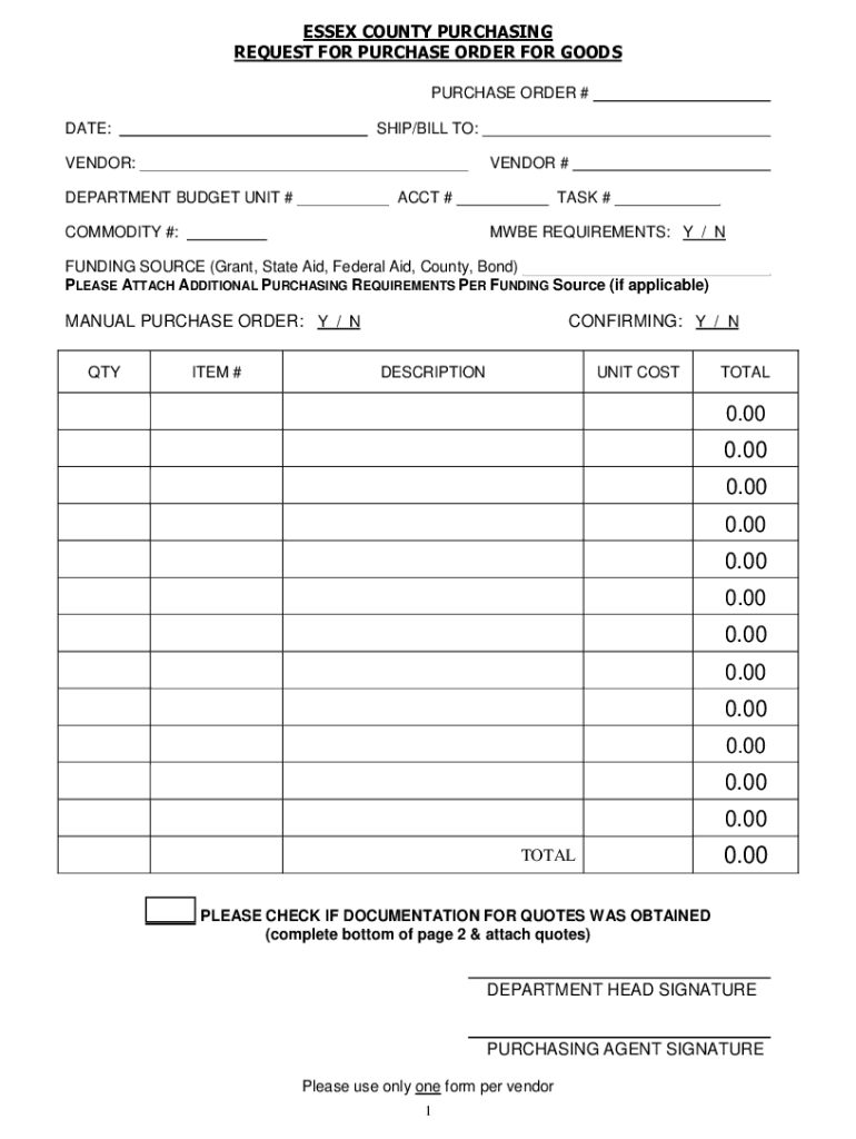 Fillable Online Request for Purchase Order.pdf Fax Email Print - pdfFiller