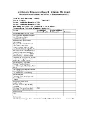 Fillable Online Continuing Education Record.doc Fax Email Print - pdfFiller