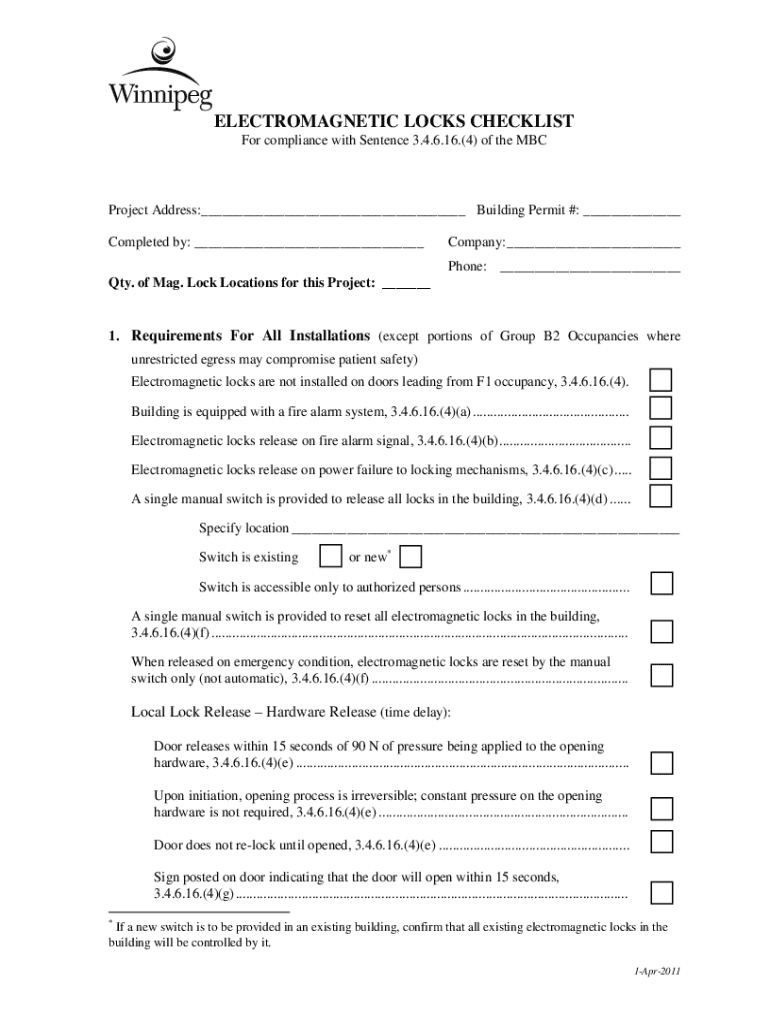 Fillable Online Electromagnetic Locking Device Certificate Fax Email Print - pdfFiller