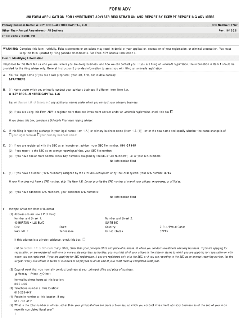 Fillable Online WILEY BROS.-AINTREE CAPITAL, LLC - Brokerage/ ... Fax Email Print - pdfFiller