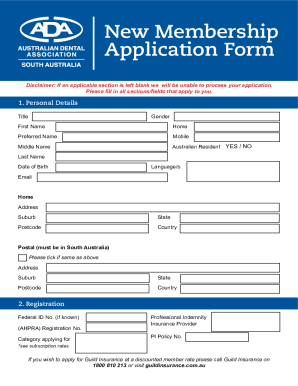Fillable Online adasa asn REGISTRATION FORM - adasa Fax Email Print ...