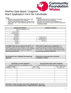 Fillable Online Grant application form for individuals. Grant application form for individuals ...
