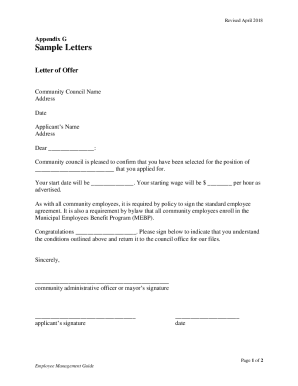 Fillable Online Creating an offer letter template Fax Email Print ...