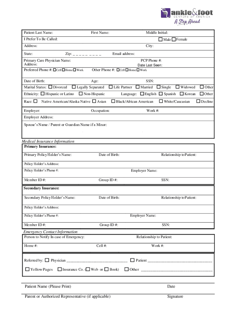 Fillable Online Patients Pre-Register for Your Visit Fax Email Print - pdfFiller