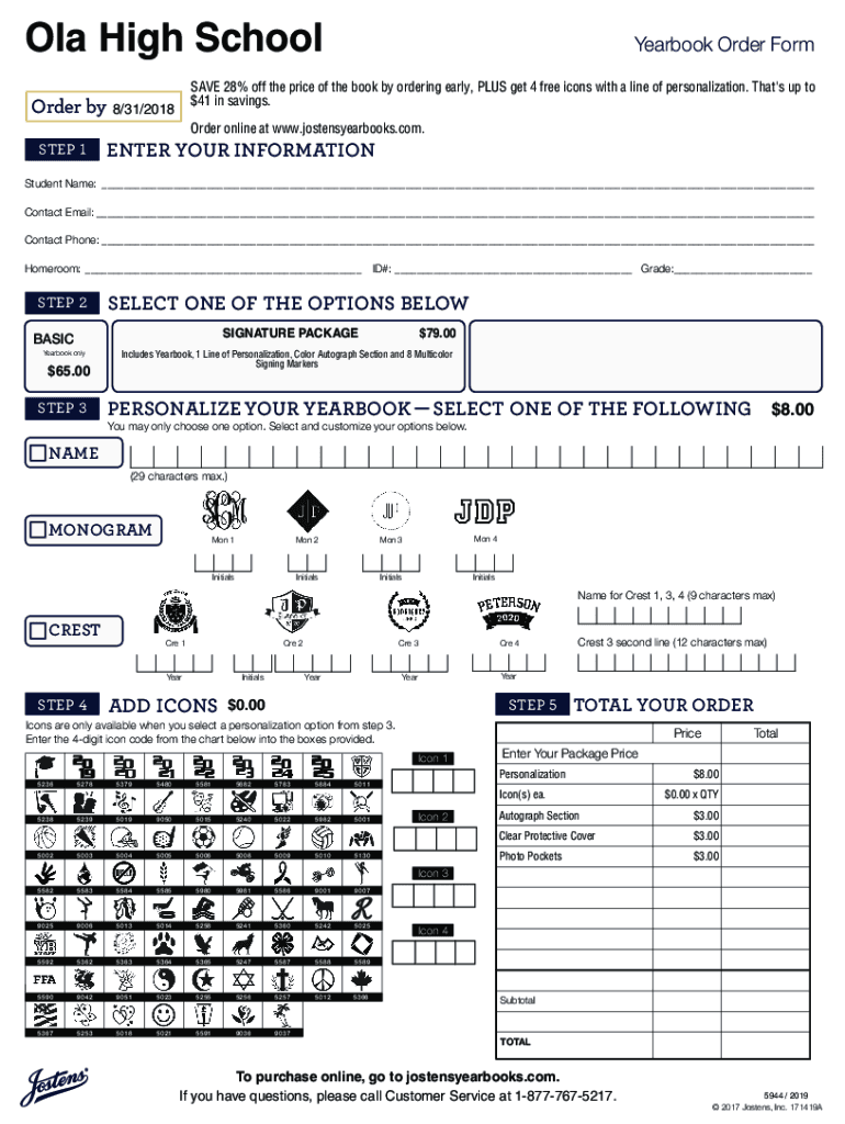 Fillable Online schoolwires henry k12 ga 2024 Penn High School Early Yearbook Sale Order Form ...