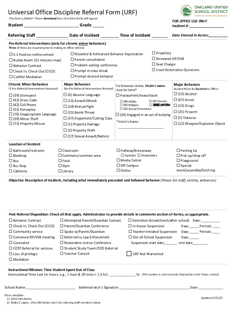 Fillable Online Office Referral Form - Fill Online, Printable, Fillable ...